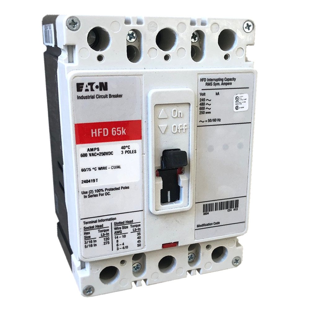 HFD-65K Eaton Circuit Breaker | 65A, 3-Pole | Fast Delivery