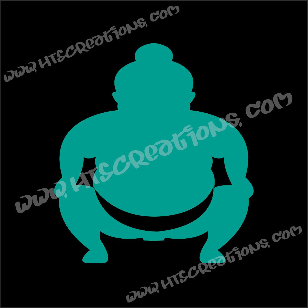 Sumo Wrestler Japanese Vinyl Decal - HTs Creations