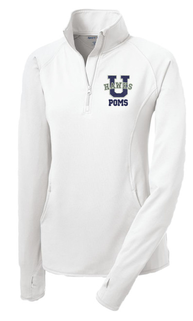 Urbana Hawks POMS Half Zip Performance Stretch LADIES Sport Wick ...