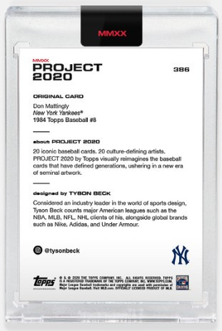 Topps Project 2020 Don Mattingly #386 by Tyson Beck (PRE-SALE ...