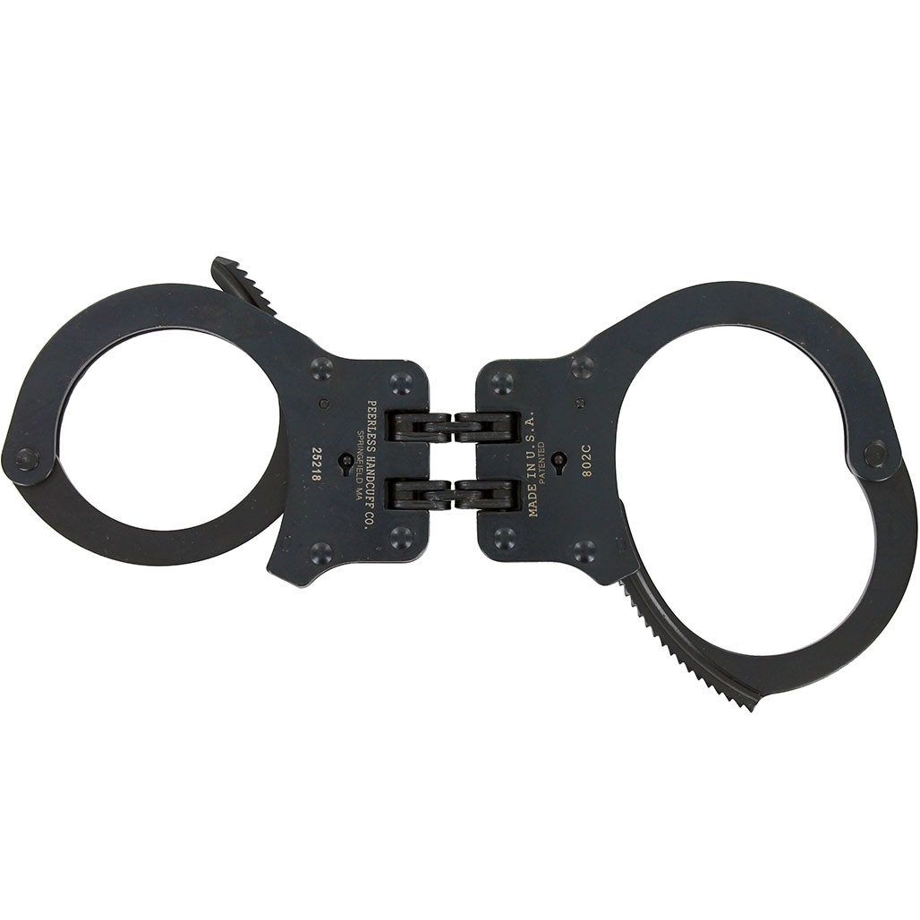 Peerless Model 802C Hinged Black Handcuffs