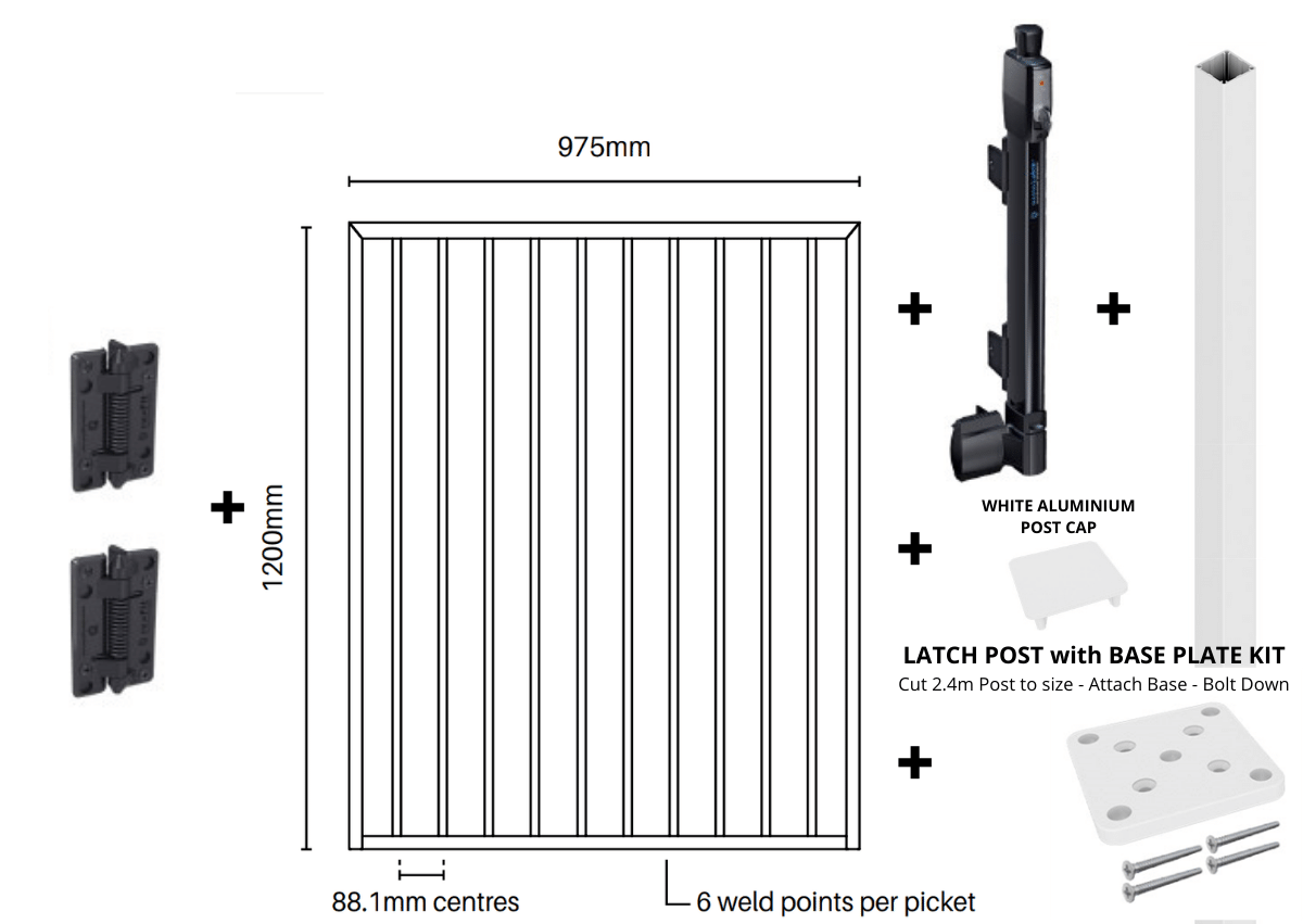Glass Gate Kit (Very Clear Glass) by FenceGuru