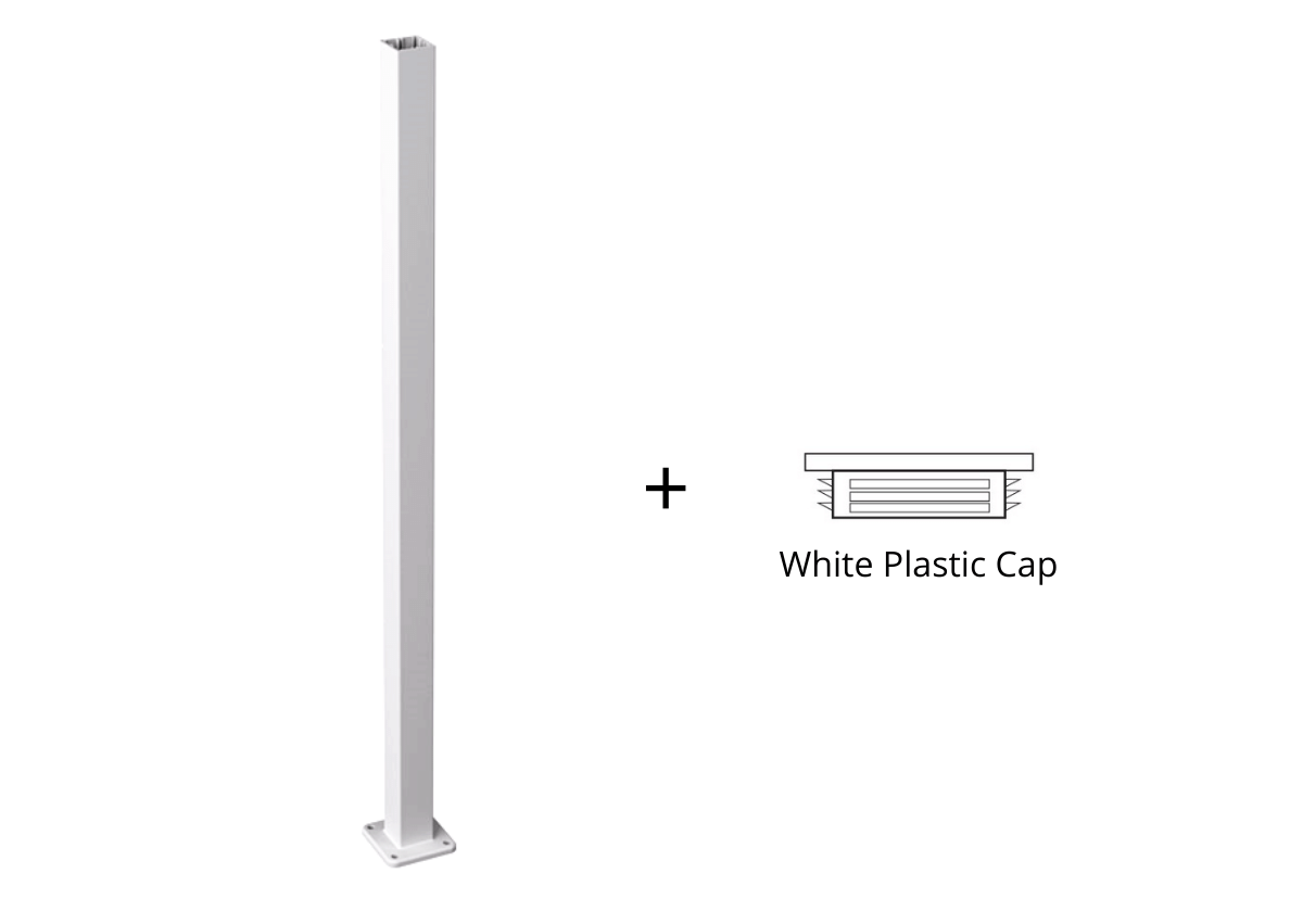 Post to Bolt Down to suit Premium Pearl White Pool Fence Panels - in ...