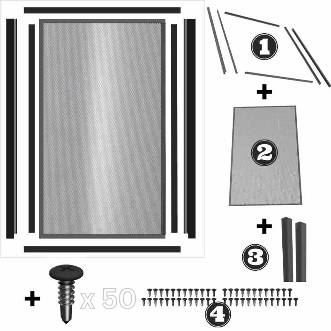Perforated Pool Fence Panel In Black Complete Set