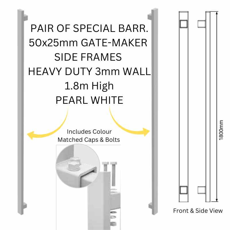 1.8m White Aluminium Gates all sizes to 4.1m Driveway Gates