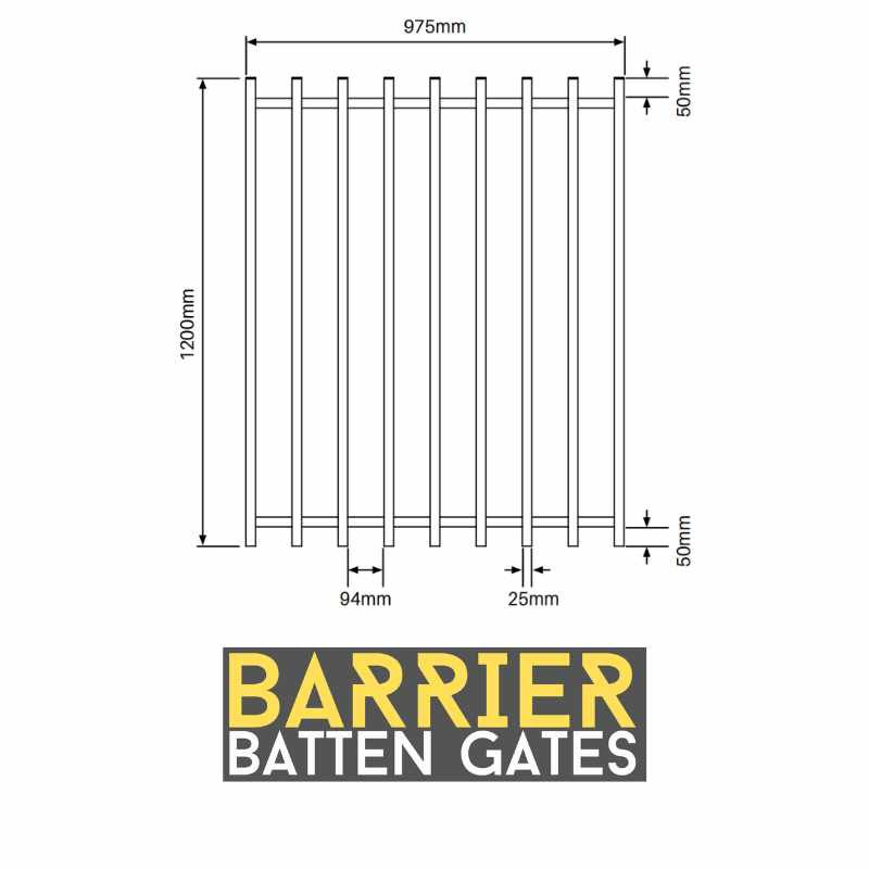 1.2m High Gate - Verti-BARR Stylish Pool Safe Gate with 50x25mm BARR ...
