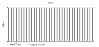 3m Aluminium Pool Fence Panel - Woodland Grey Colour