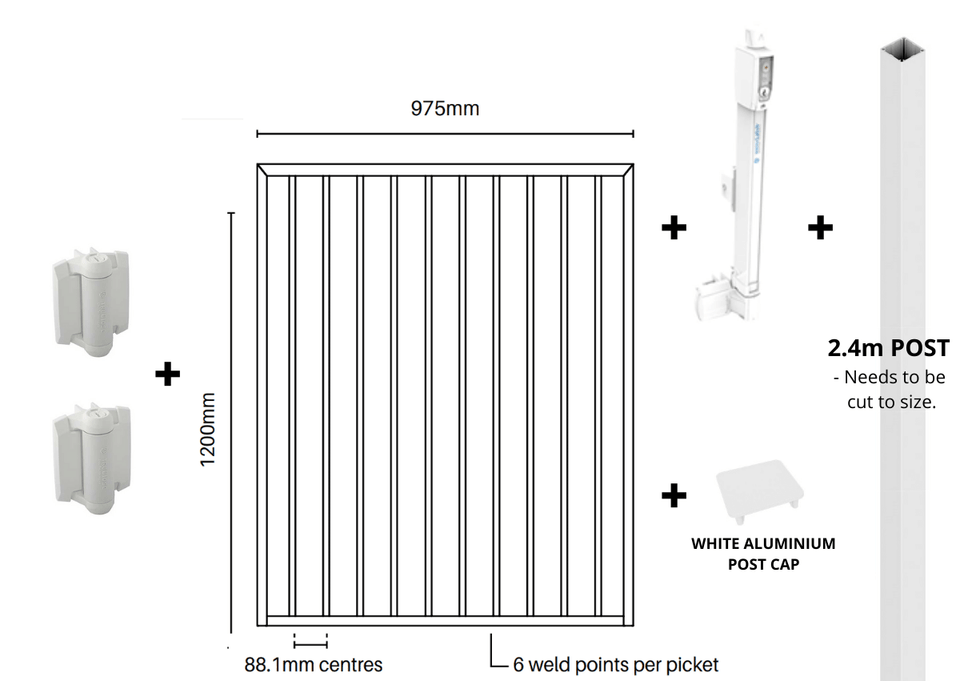 Glass Gate Kit (Very Clear Glass) by FenceGuru