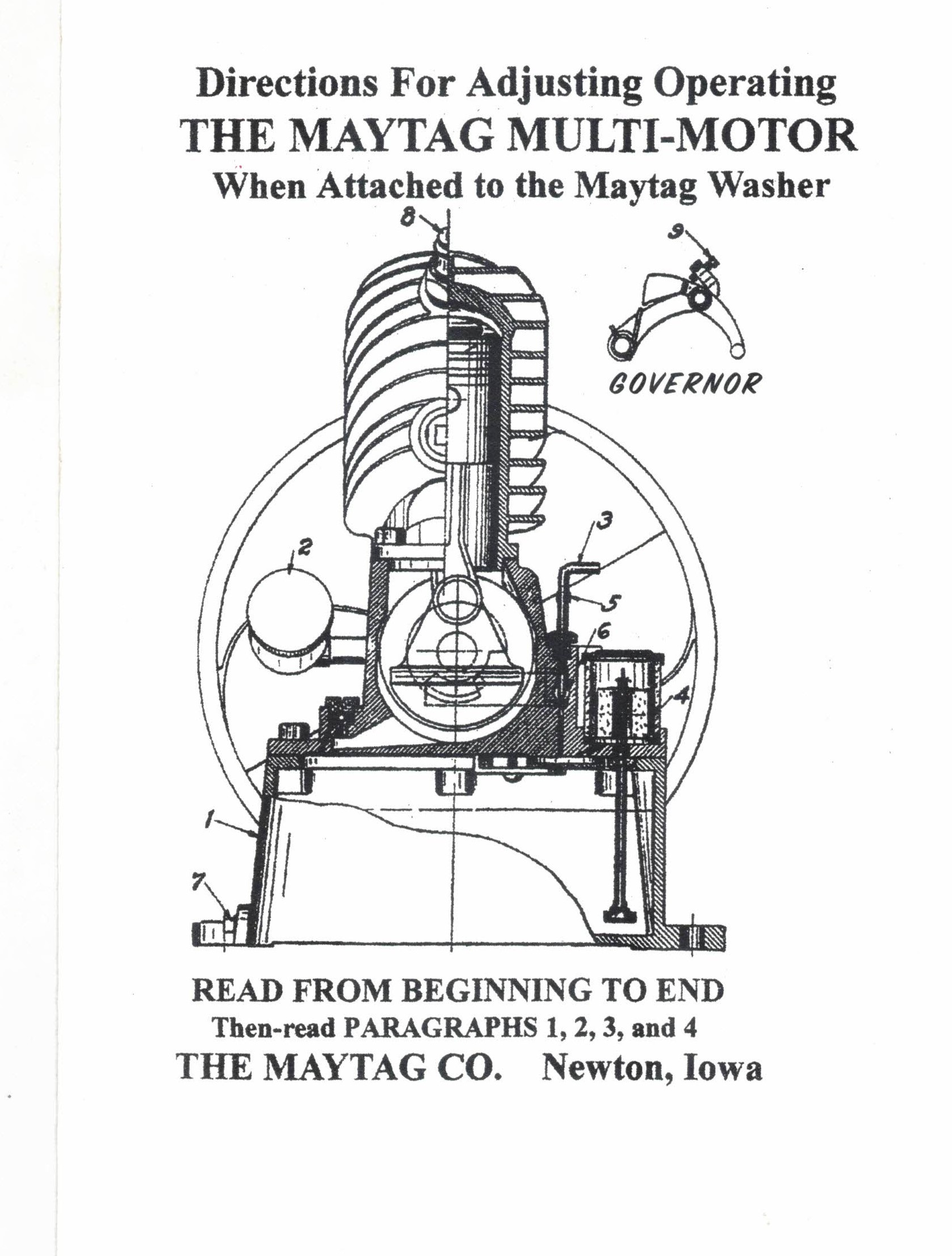 Book, Maytag Motor Directions