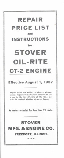 Book, Stover CT 2 Engine Manual