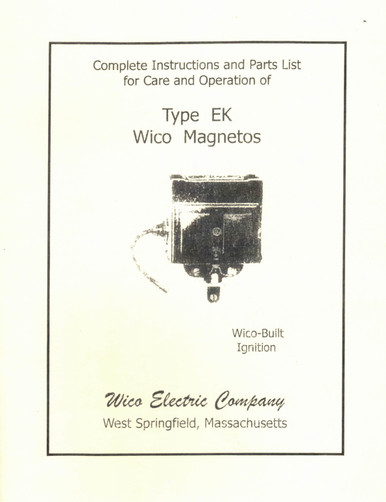 Book, Wico EK Magneto Manual Large