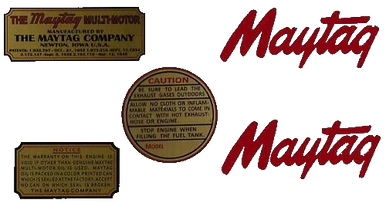 Decal Set, Maytag 72 & 92 5 piece