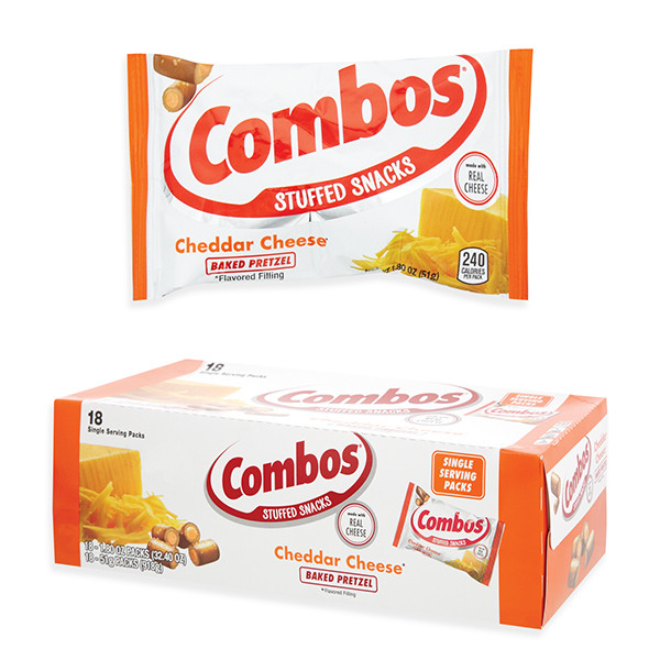 Combos Stuffed Snacks - Cheddar Cheese - 18ct Display Box