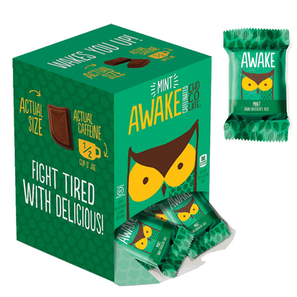 Awake Caffeinated Peanut Butter Chocolate Bites - 50ct Display Box