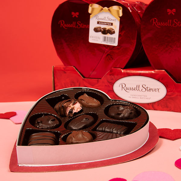 Russell Stover Assorted Chocolates in Heart-Shaped Gift Box
