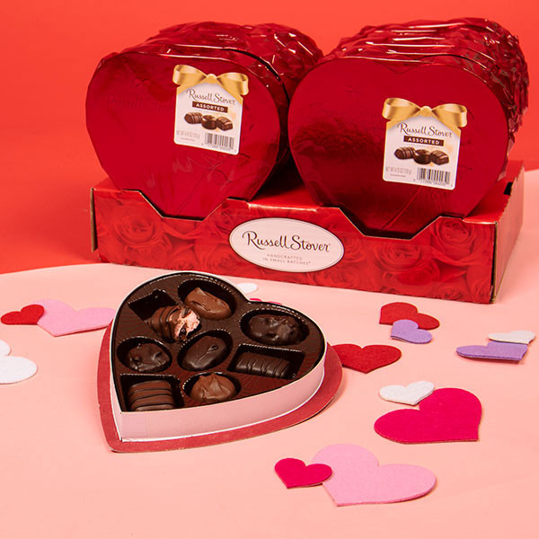 Russell Stover Assorted Chocolates in Heart-Shaped Gift Box