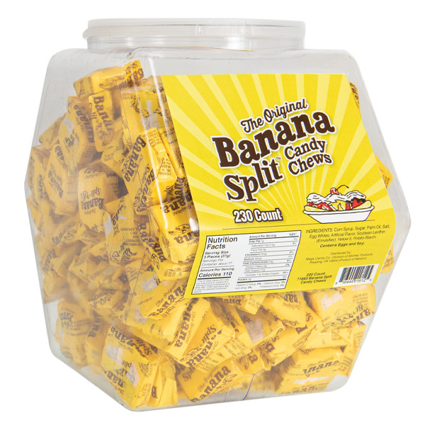 Necco Original Banana Split Candy Chews - Bulk Display Tub