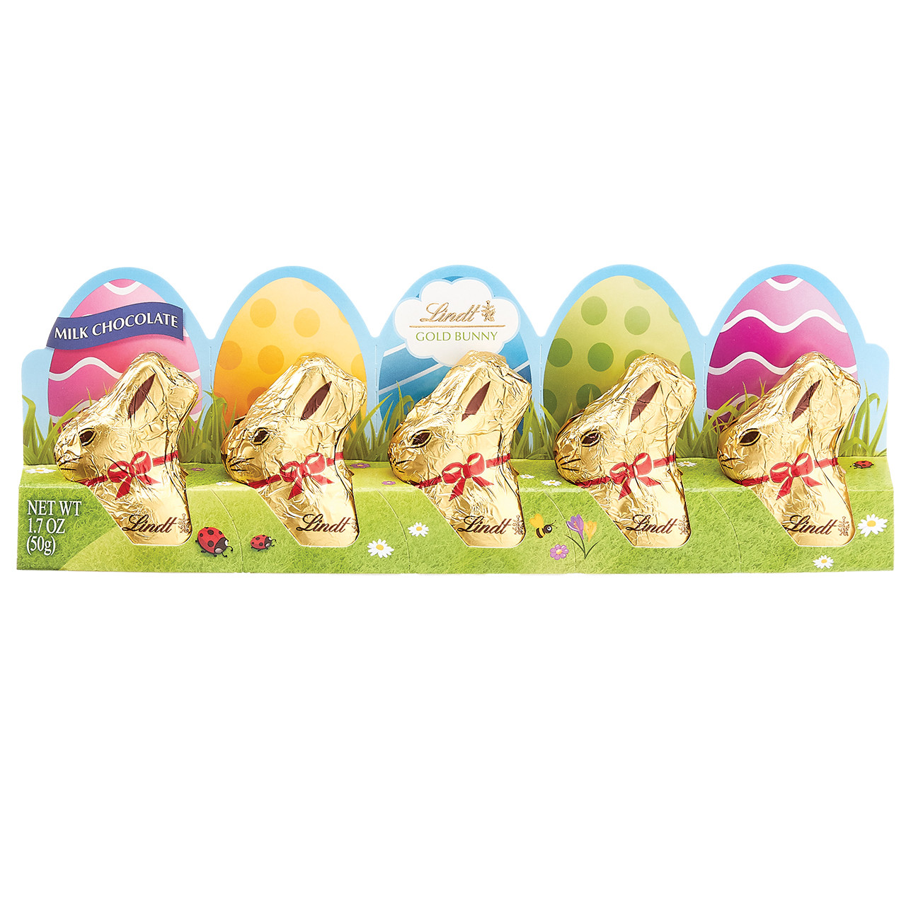 Lindt Milk Chocolate Mini Gold Bunny - 5 Pack - 12Ct Display Box