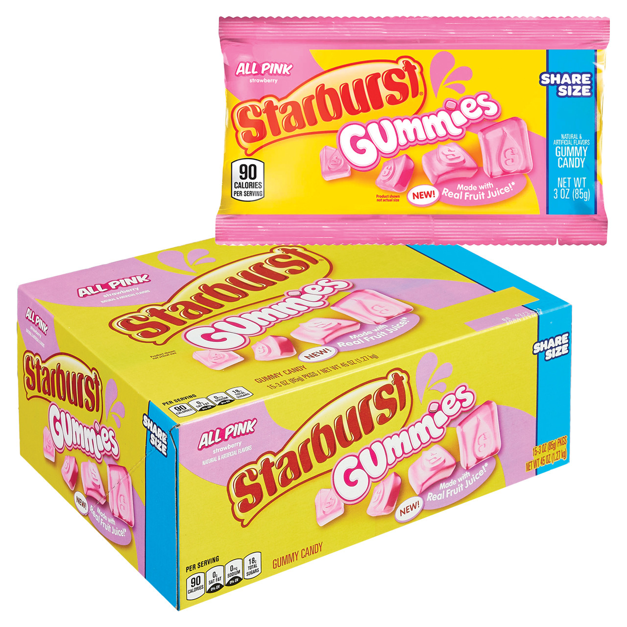Starburst All Pink Gummies Candy - 3oz - 15ct Display Box