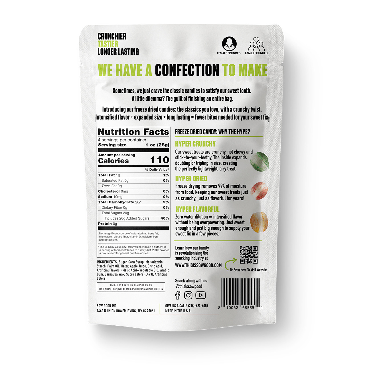 Sow Good Sour Spheres Freeze Dried Candy - 4.2oz Bag