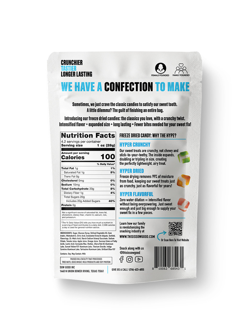 Sow Good Sweet Squares Freeze Dried Candy - 4.2oz Bag