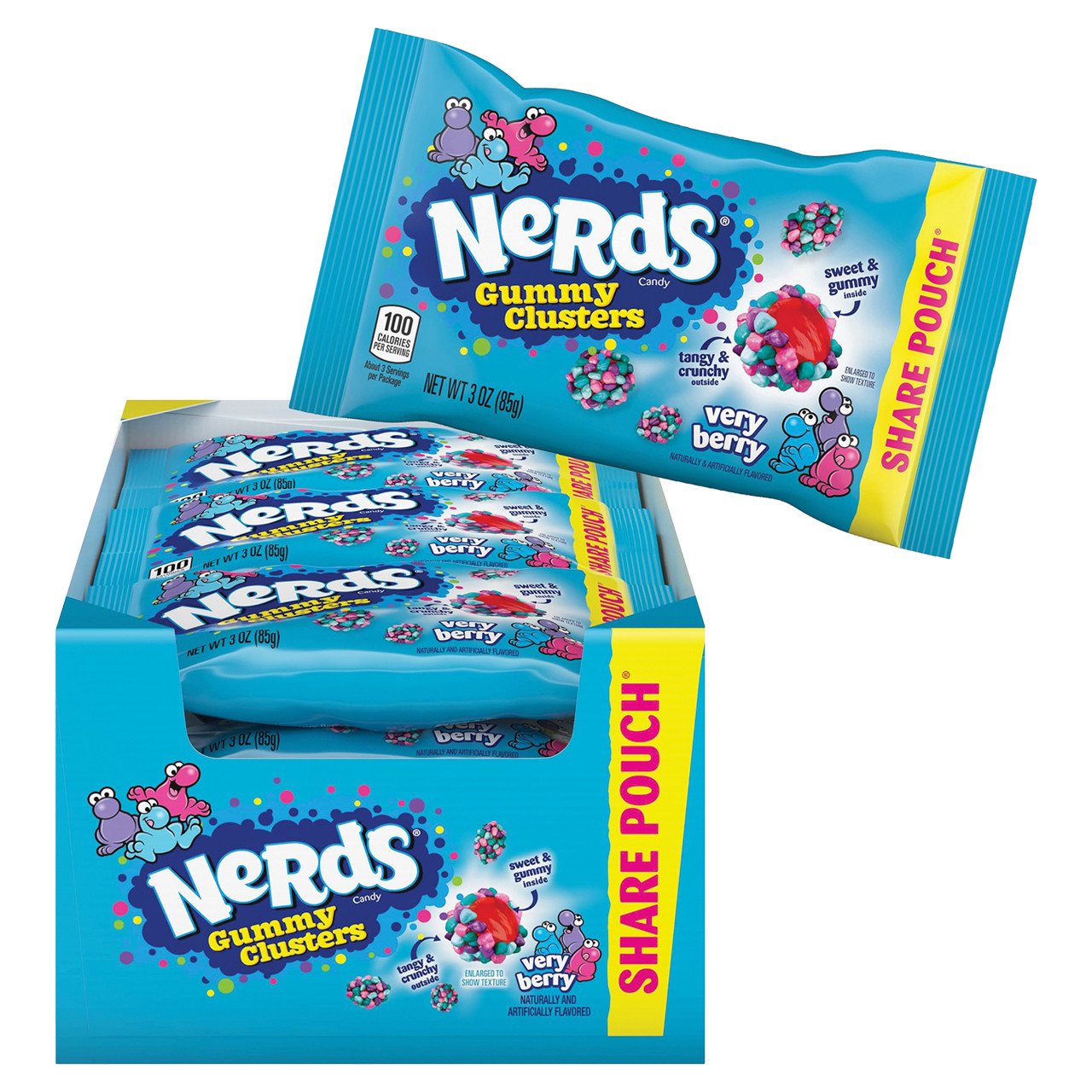 Nerds Gummy Clusters Candy - Very Berry - 3oz - 12ct Display Box