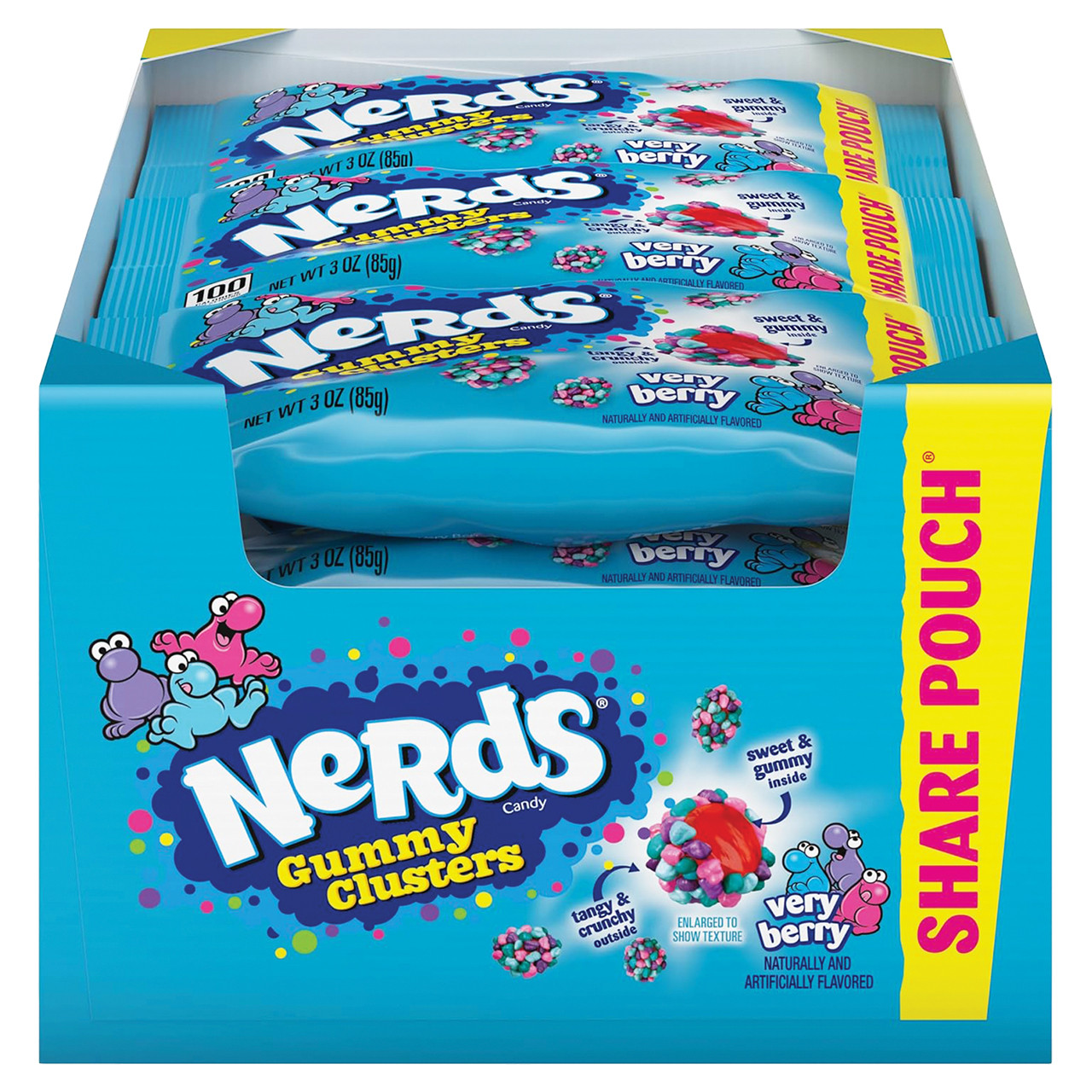 Nerds Gummy Clusters Candy - Very Berry - 3oz - 12ct Display Box