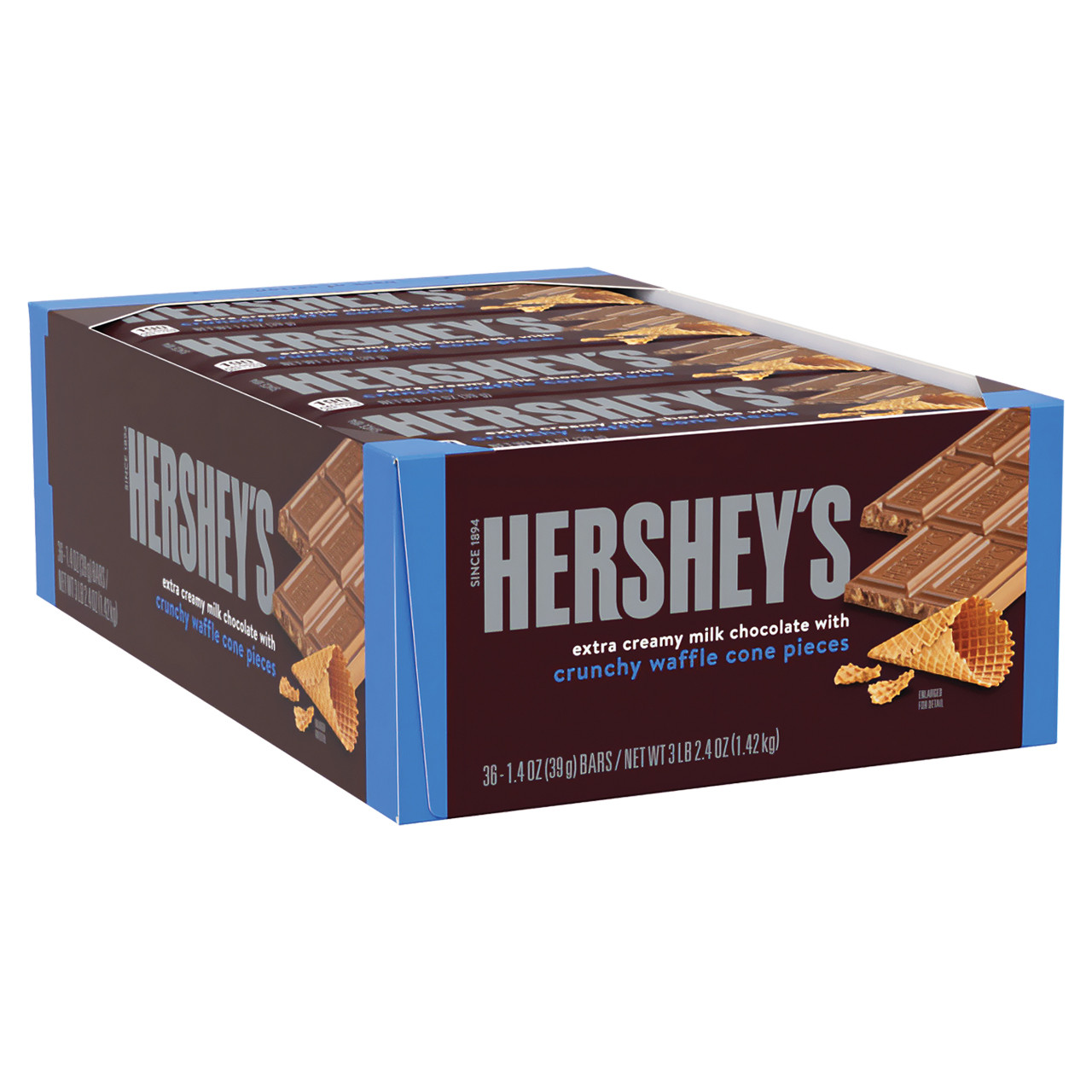 Hershey's Milk Chocolate with Crunchy Waffle Cone Pieces Candy Bars ...