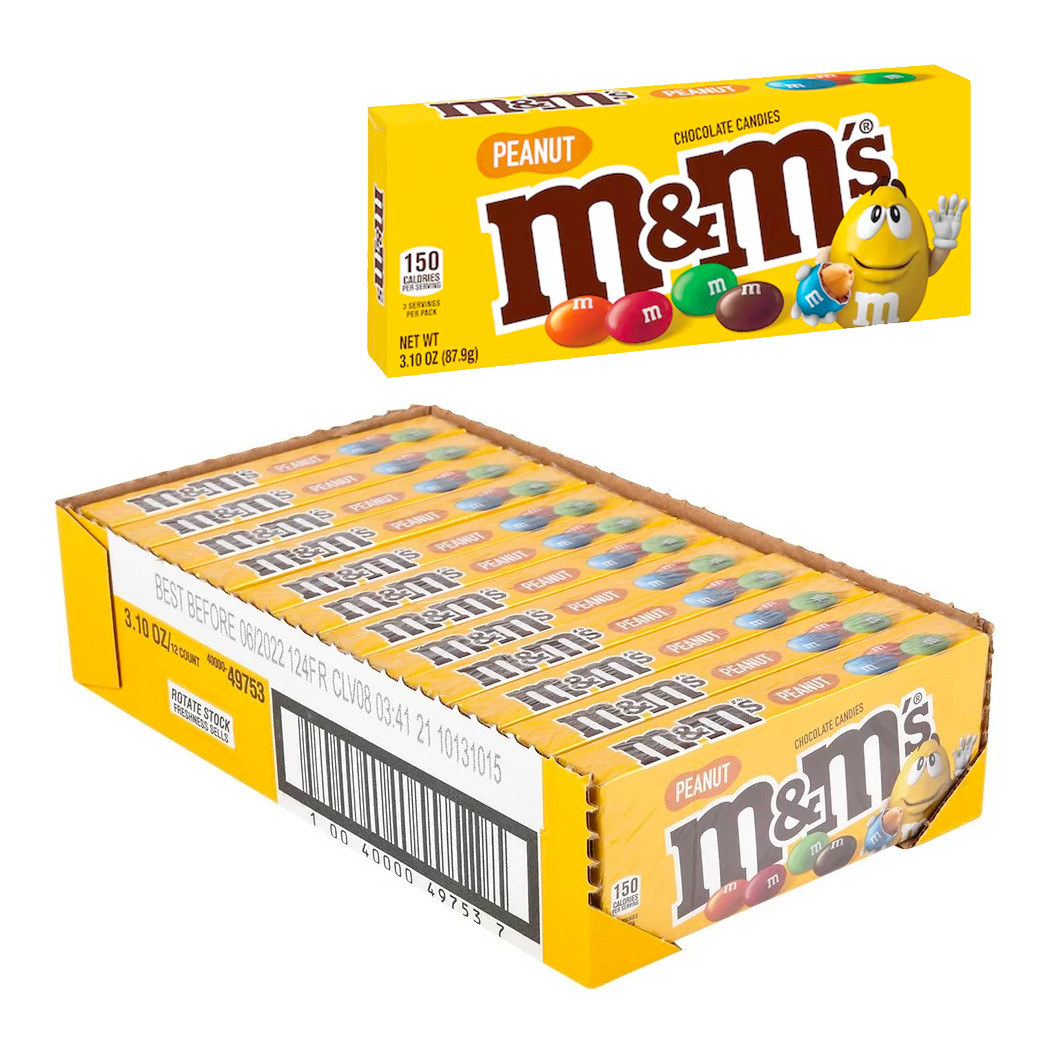 Theater Box Candy - M&M's Peanut Milk Chocolate - 12ct Display Box