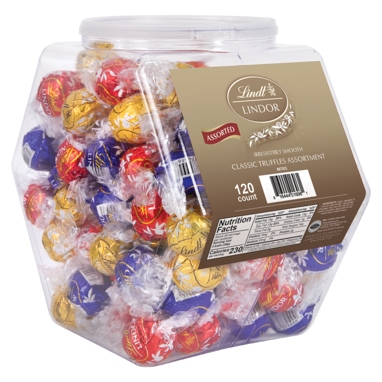 Lindt Lindor Truffles - Classic Assortment - Bulk Display Tub - 120ct