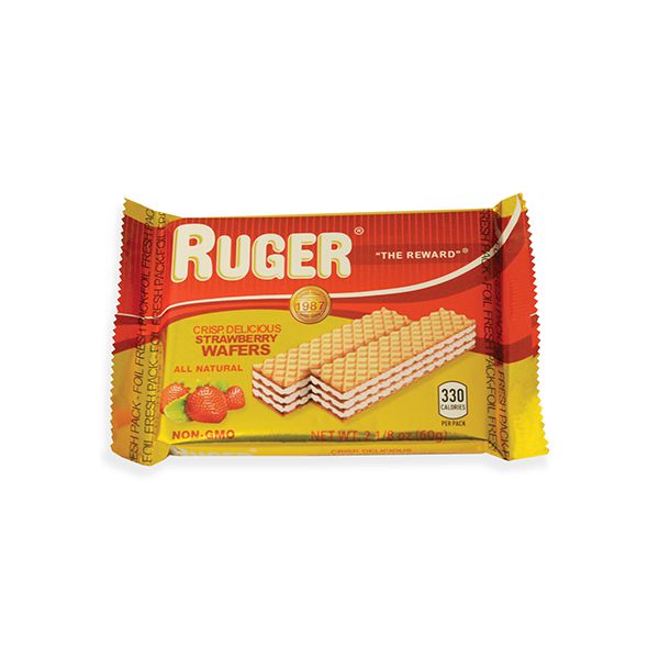 Ruger Wafer Cookies - Strawberry - 12ct Display Box