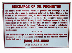 POSTER DISCHARGE OF OIL PROHIBITED 297X210MM - IMPA 331543