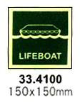 SAFETY SIGN LIFEBOAT 150X150MM - IMPA 334100