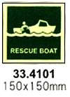 SAFETY SIGN RESCUE BOAT 150X150MM - IMPA 334101