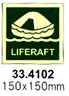 SAFETY SIGN LIFERAFT 150X150MM - IMPA 334102