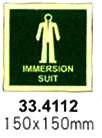 SAFETY SIGN IMMERSION SUIT 150X150MM - IMPA 334112