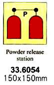 FIRE CONTROL SIGN POWDER RELEASE STATION 150X150MM - IMPA 336054