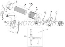 SSR Bison 500U Air Filter Element Side by UTV 500 - Whygostock.com