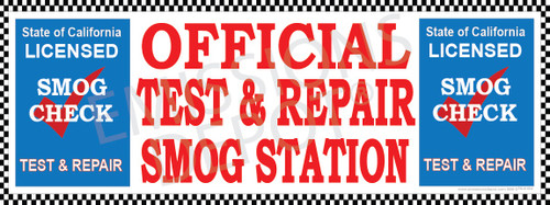 Official Test & Repair Smog Station | Blue Shield | Checkered | Vinyl ...