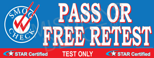 Pass Or Free Retest | Test Only | Smog Check on Left | Star Certified ...