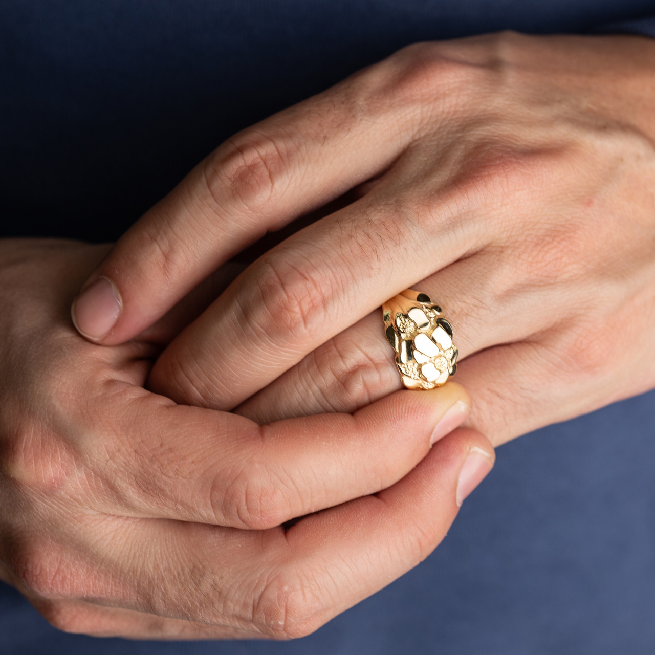 Factory Direct Jewelry Men s Clint Solid Gold Nugget Ring