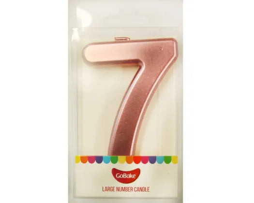 Large Number 7 Candle - Metallic Finish - The Cake Mixer