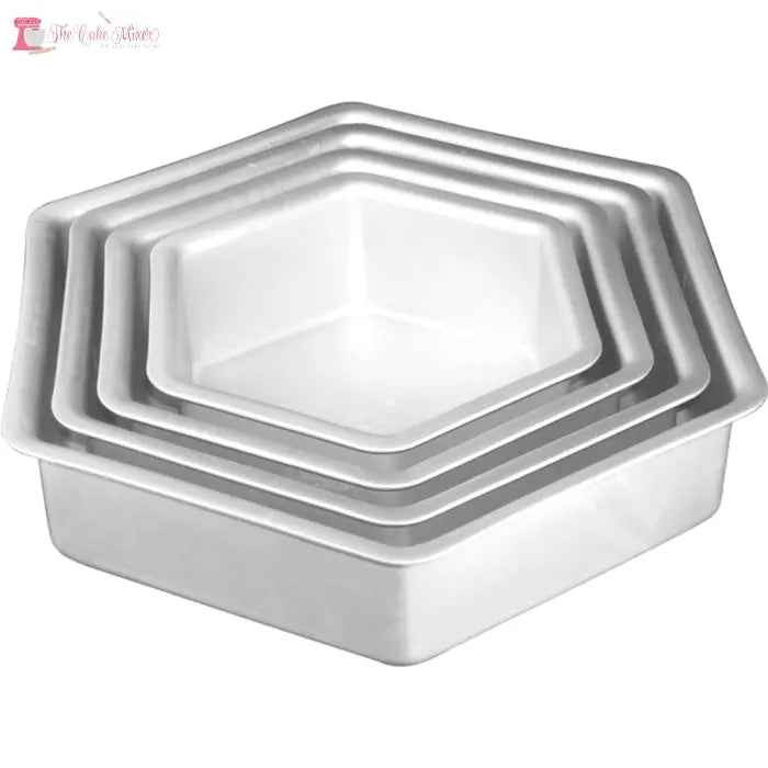10 Inch Hexagon Cake Tin Hire. Includes Bond - The Cake Mixer