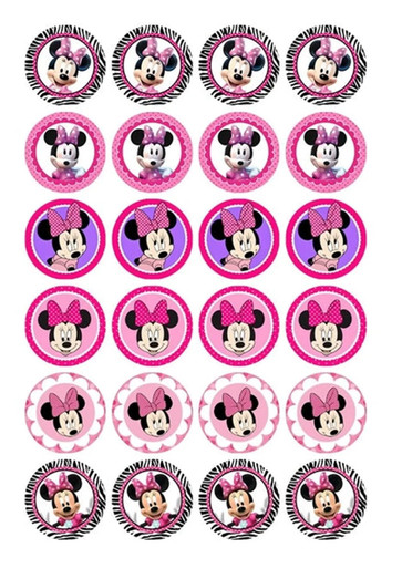 Minnie Mouse Wafer Paper Cupcake Toppers x12 - The Cake Mixer
