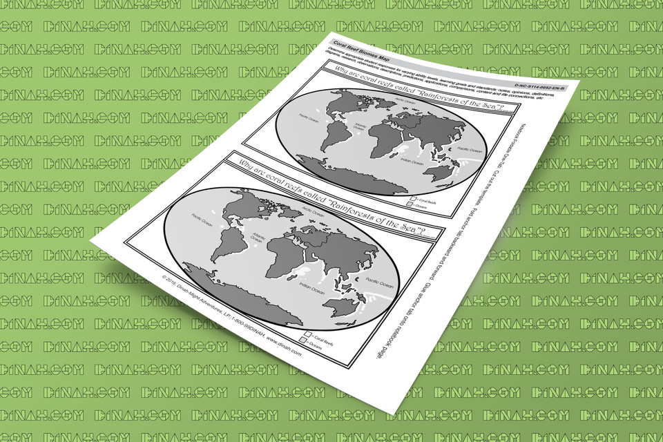 Coral Reef Biomes Map - dzdownloadablefoldables
