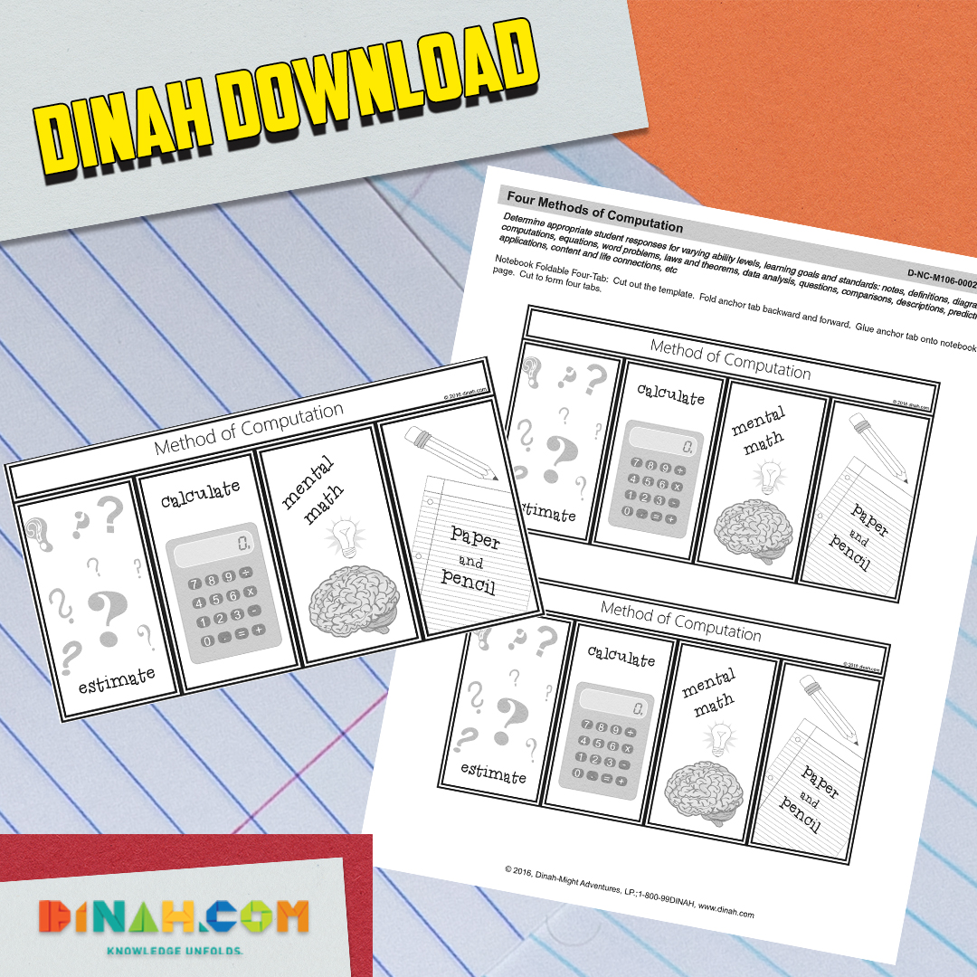 Method of Computation 4 Tab Notebook Foldable! - dzdownloadablefoldables