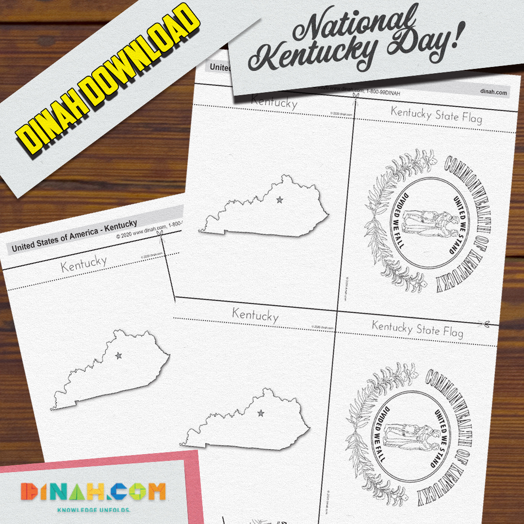 Kentucky State Map and Flag Template - dzdownloadablefoldables