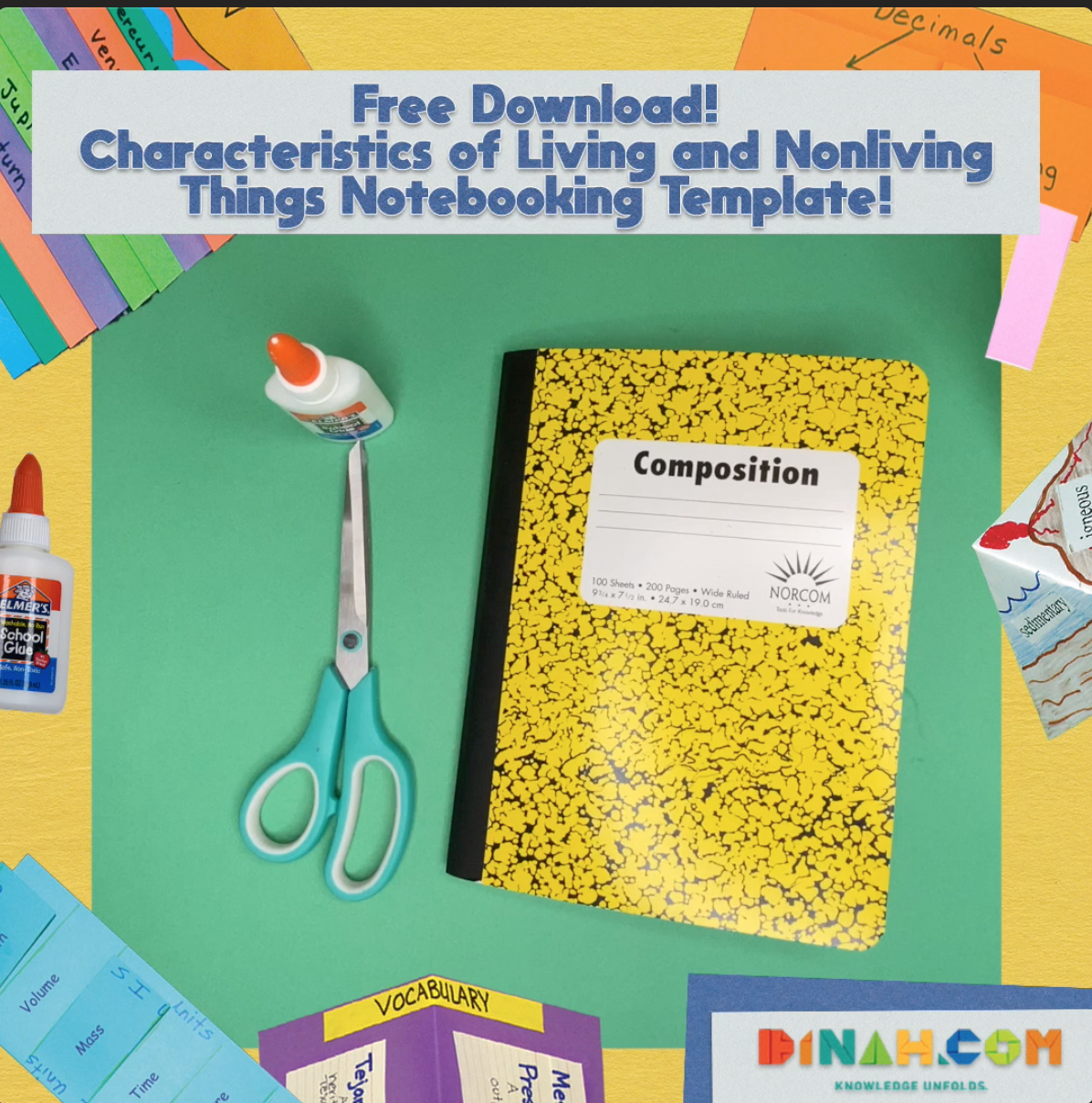 Characteristics of Living/Non-Living Notebook Shutterfold Template ...