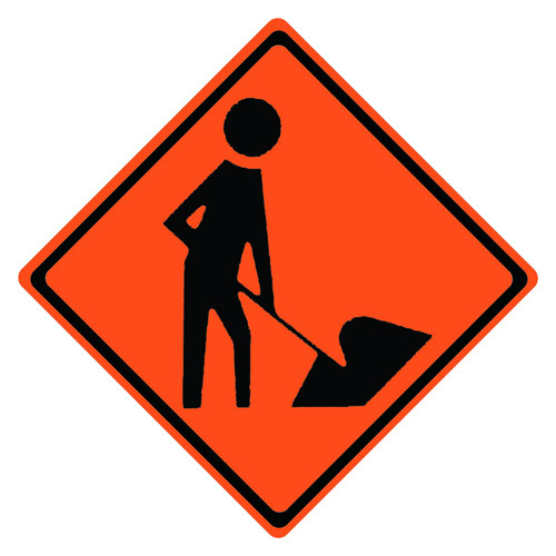 Men Working Symbol 48" Solid Vinyl Reflective Sign