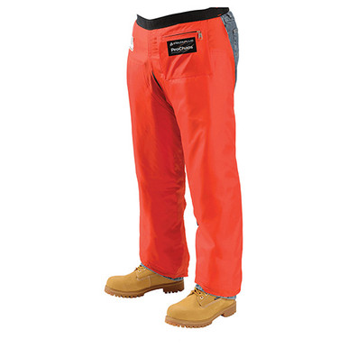 Chainsaw Chaps, Orange, Nylon, 33 in Length